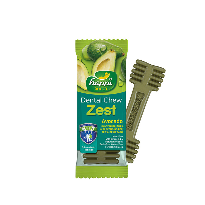 Happi Doggy Zest Avocado 4 Inch Dental Dog Chew 25g X 50 Pcs — Cats Garage
