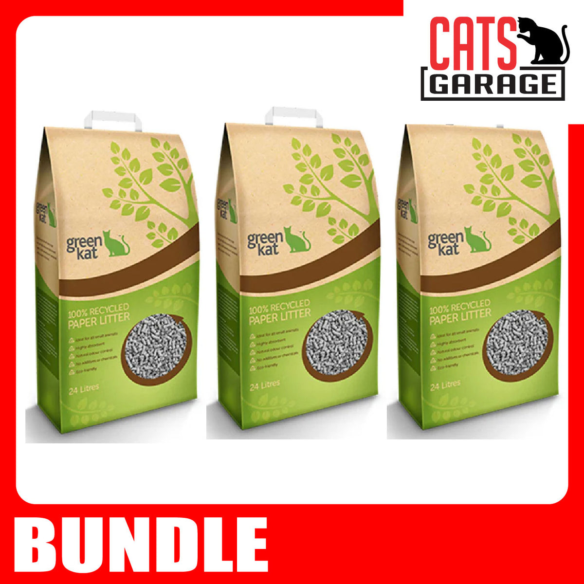 Green Kat 100% Recycled Paper Cat Litter 6L — Cats Garage