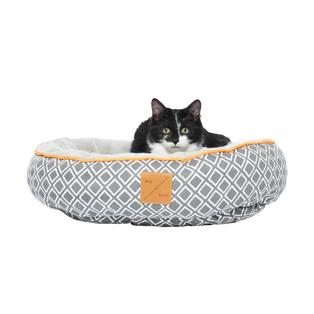 Mog & Bone Cat Reversible Bed - Grey Ikat — Cats Garage