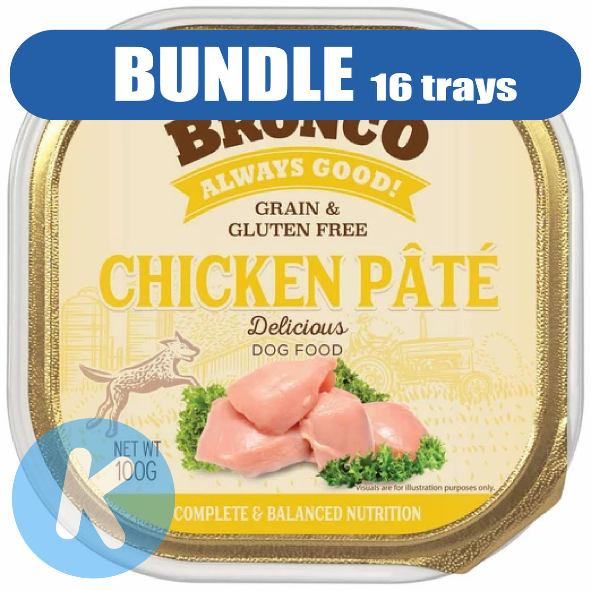 Bronco Chicken Pâté Dog Wet Food 100g X96 — Cats Garage
