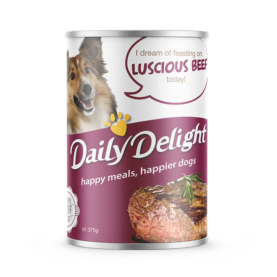 Daily Delight Dog Wet Food Luscious Beef 375g X24 — Cats Garage