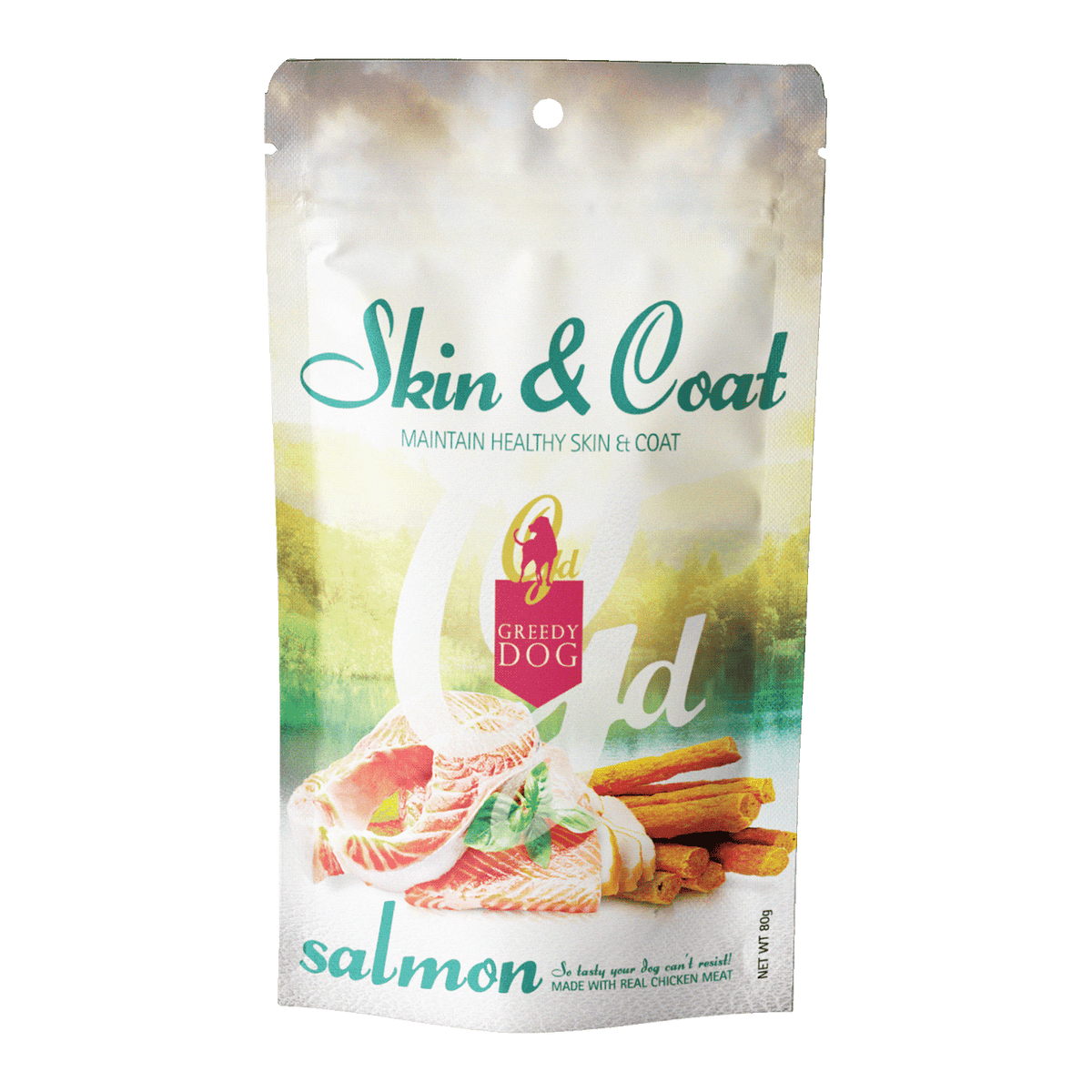 Greedy Dog Skin & Coat Salmon Formula 80g X12 — Cats Garage