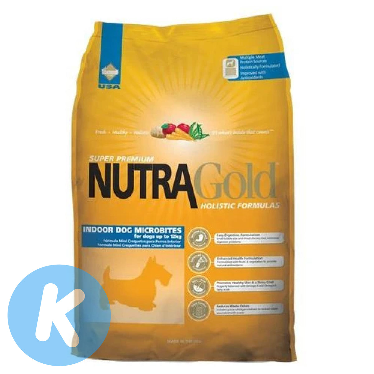 NutraGold - Holistic Indoor Adult Microbites Dry Dog Food 3kg — Cats Garage