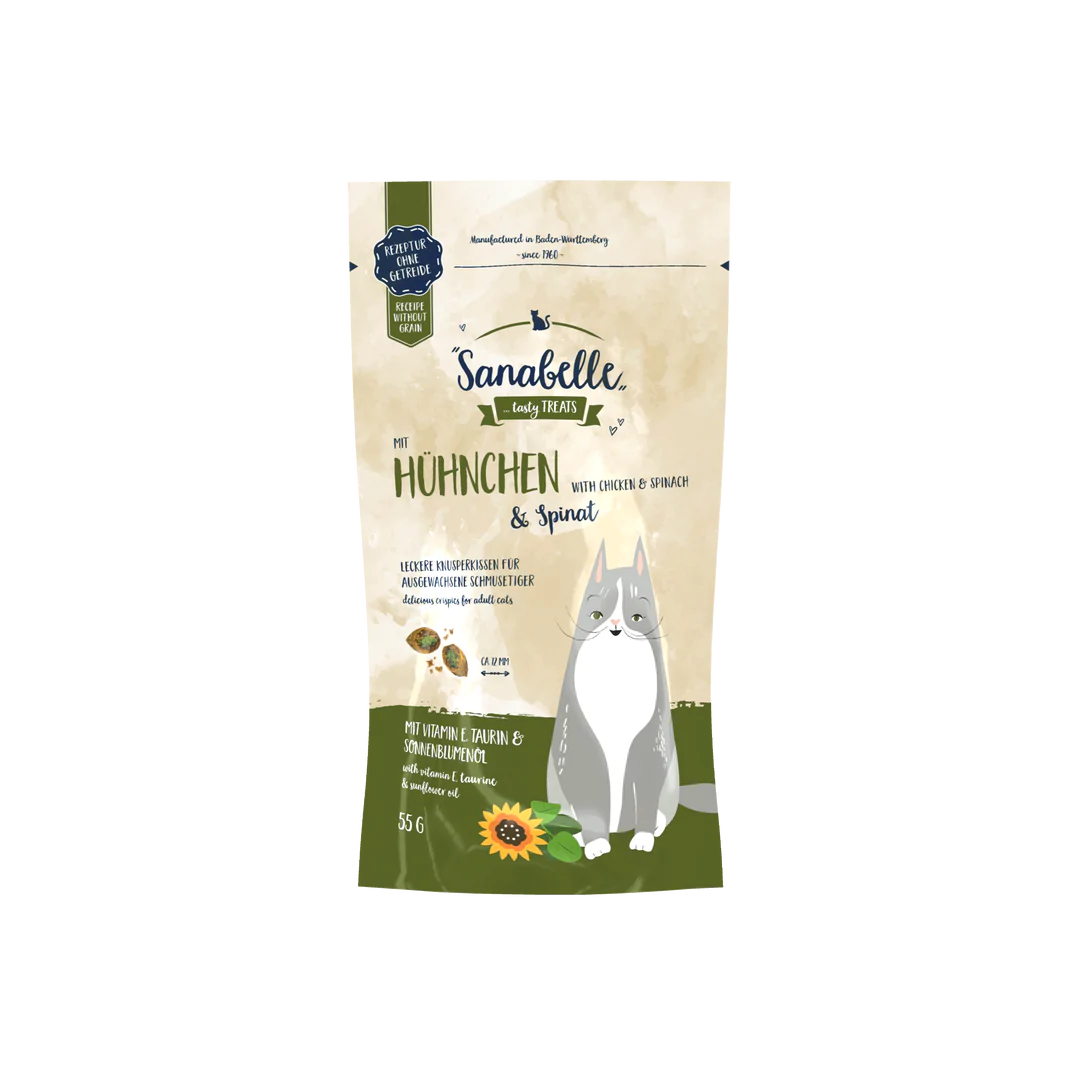SANABELLE Snack Crispies with Chicken & Spinach 55g X2 — Cats Garage