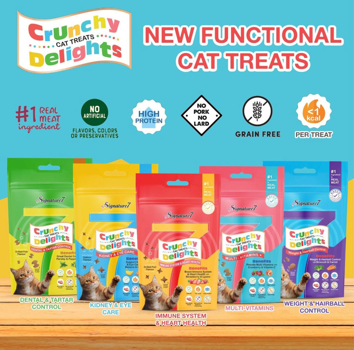 Signature7 Cat Treats Crunchy Delights 50g (5 Types) — Cats Garage